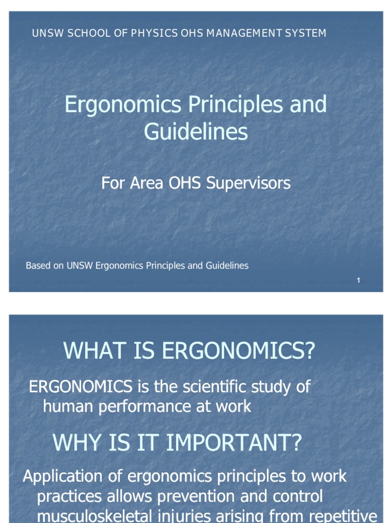 Ergonomics Principles and Guidelines | PDF | Human Factors And ...