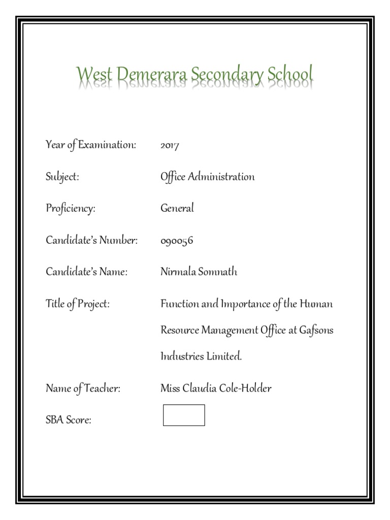 Oa Sba | PDF | Employment | Human Resource Management