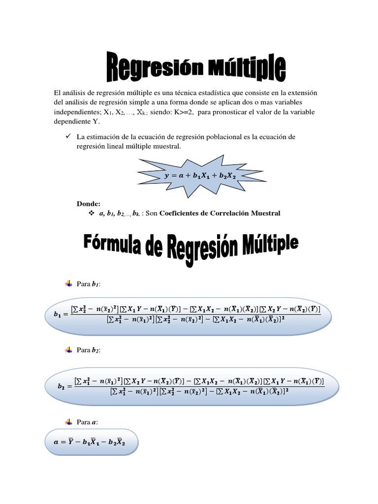 Regresion Y Coeficiente de Correlacion Multiple | PDF | Regresión lineal | Teoría de la estimación