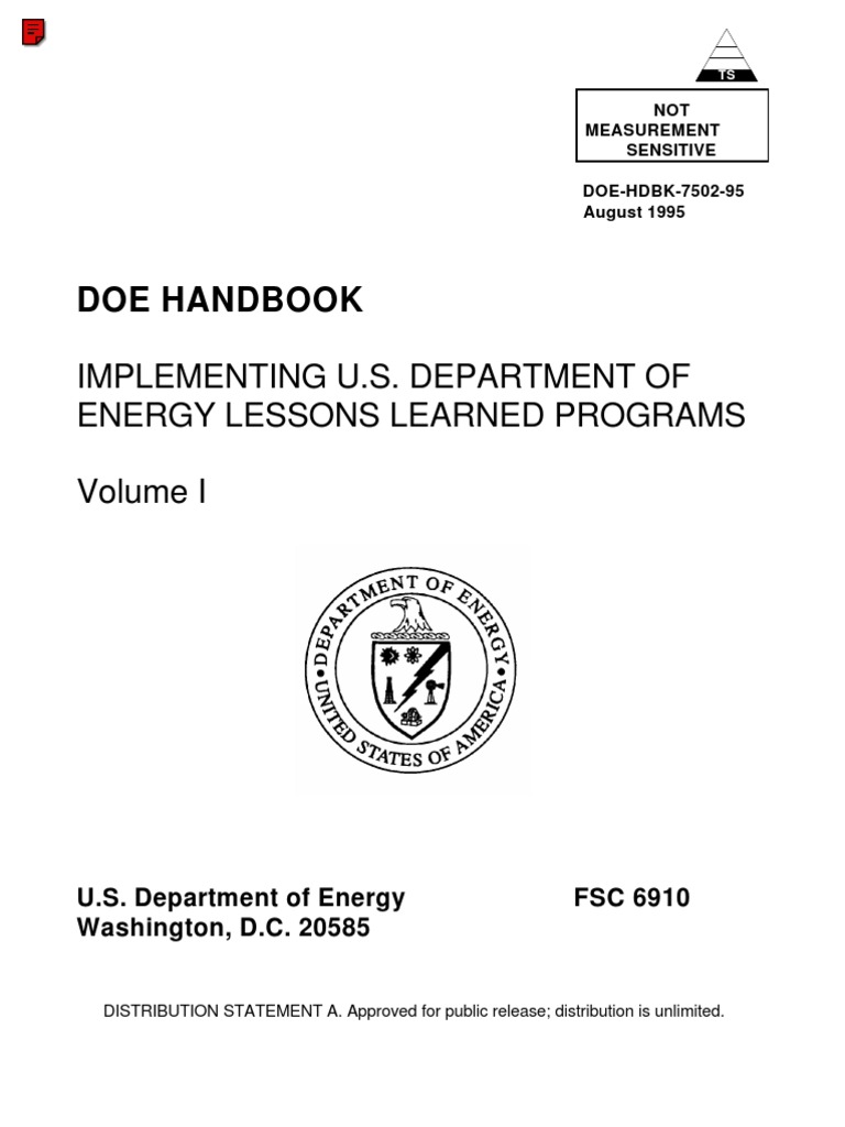DOE Lessons Learned Handbook Overview | PDF | Learning | Classified ...