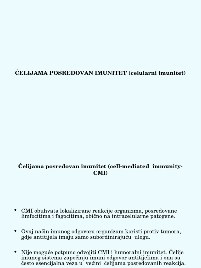 Celijski Imunitet - Predavanje | PDF