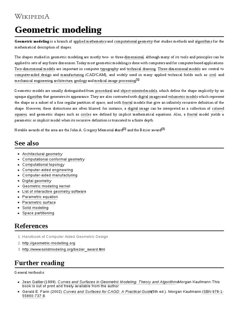 Geometric Modeling | PDF | Geometry | Space
