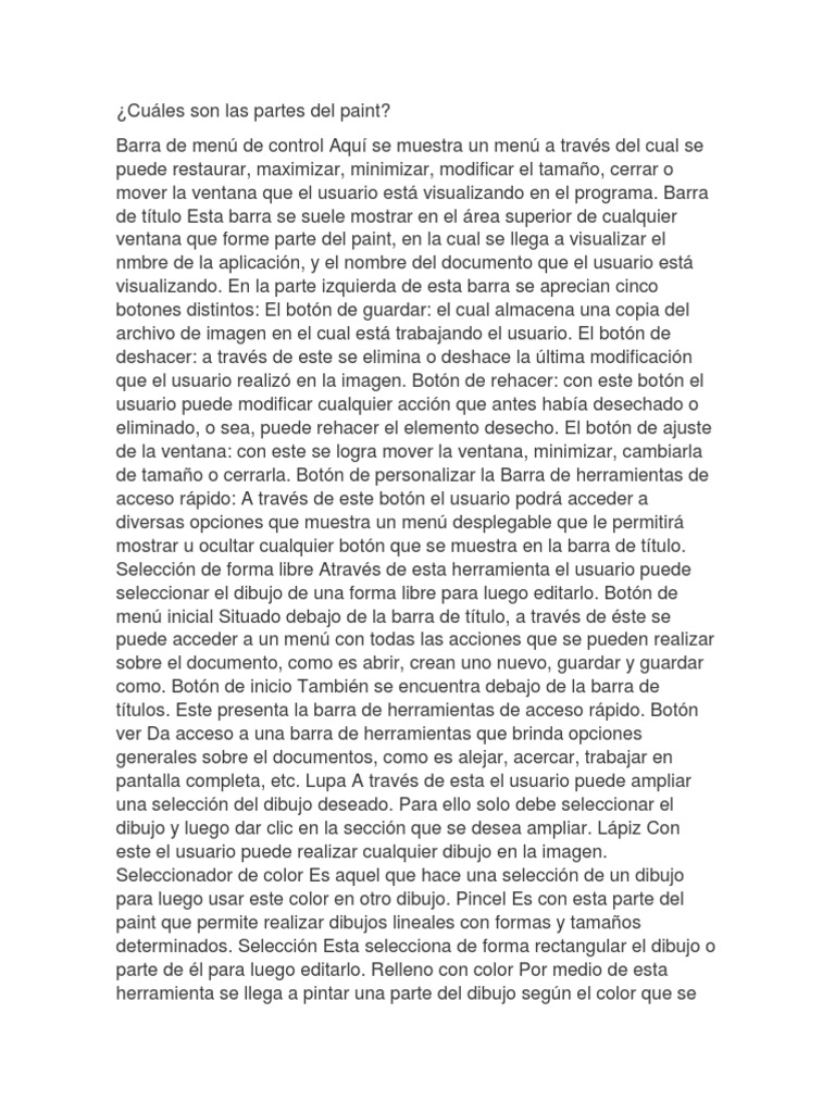 Cuáles Son Las Partes Del Paint | PDF | Ventana (informática) | Dibujo