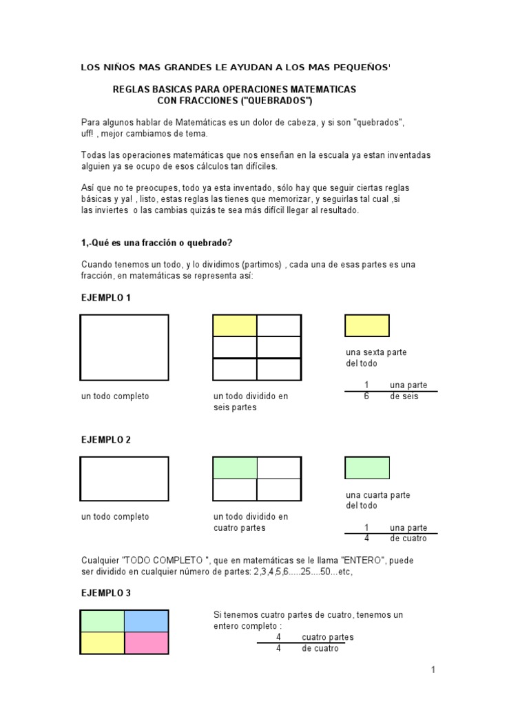 "QUEBRADOS" para niños (matemáticas) | Fracción (Matemáticas) | Aritmética
