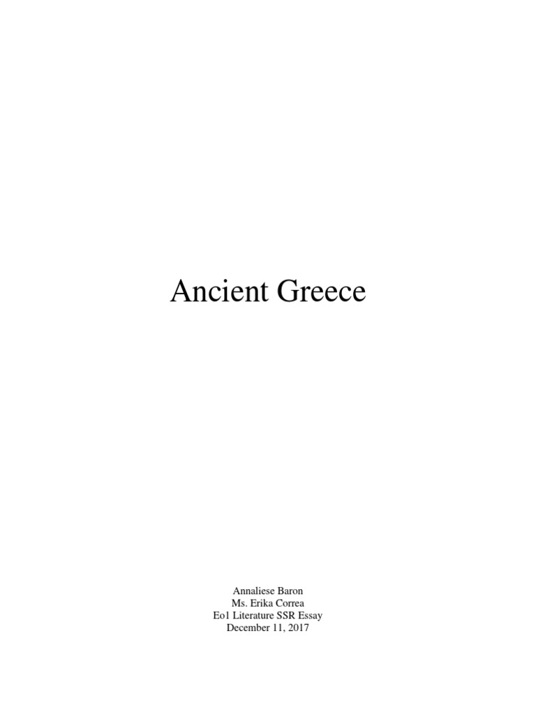 Ancient Greece Essay | PDF | Ancient Greece | Greece