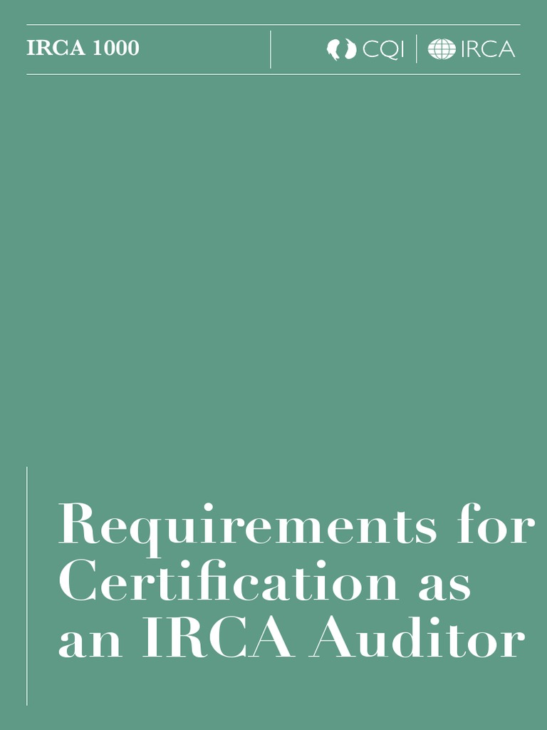 IRCA Application Requirements | PDF | Occupational Safety And Health ...
