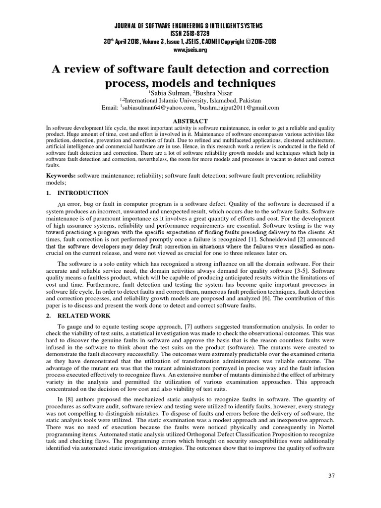A Review of Software Fault Detection and Correction Process, Models and ...
