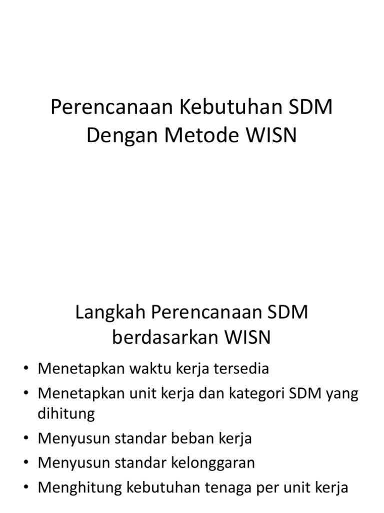 Perencanaan Kebutuhan SDM Metode WISN | PDF