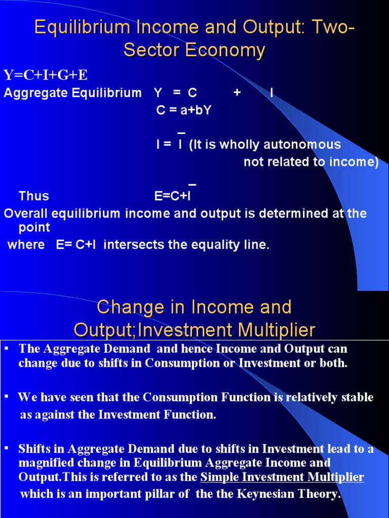 Equilibrium Income and Output | PDF | Fiscal Multiplier | Keynesian ...