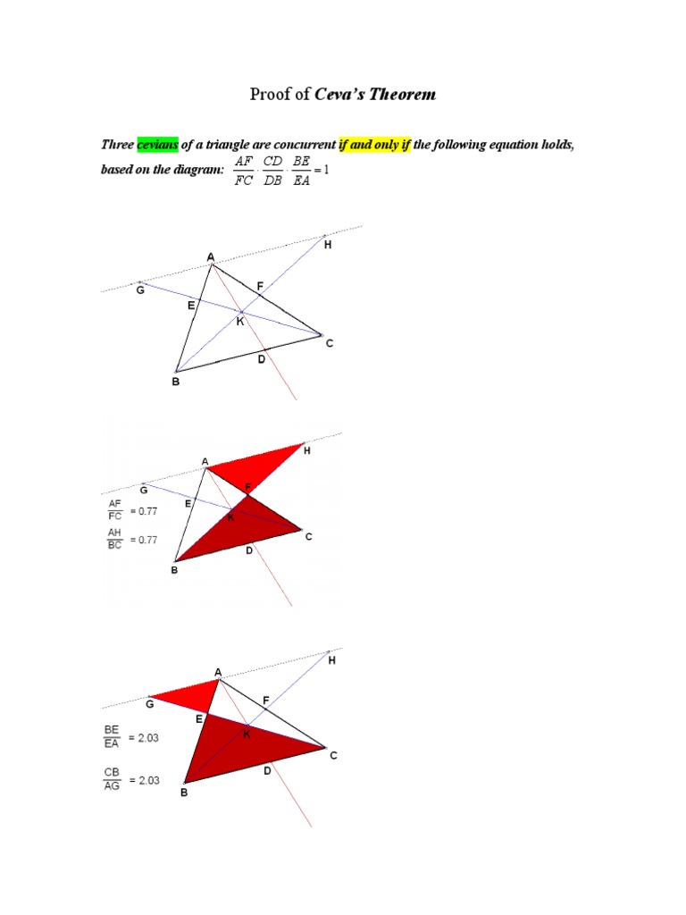 The Ceva Theorem | PDF | Triangle | Triangle Geometry