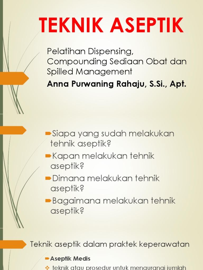 Teknik Aseptik - PPT 1 | PDF