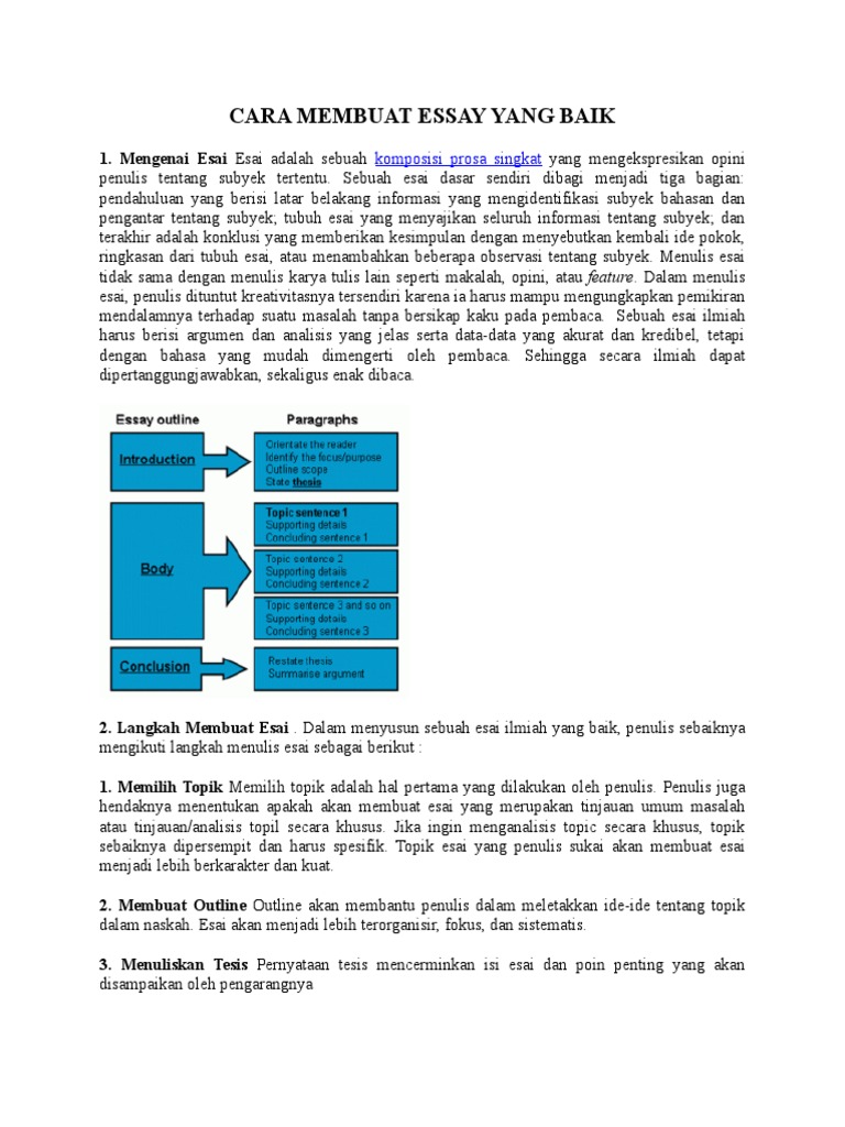 Cara Membuat Essay Yang Baik | PDF
