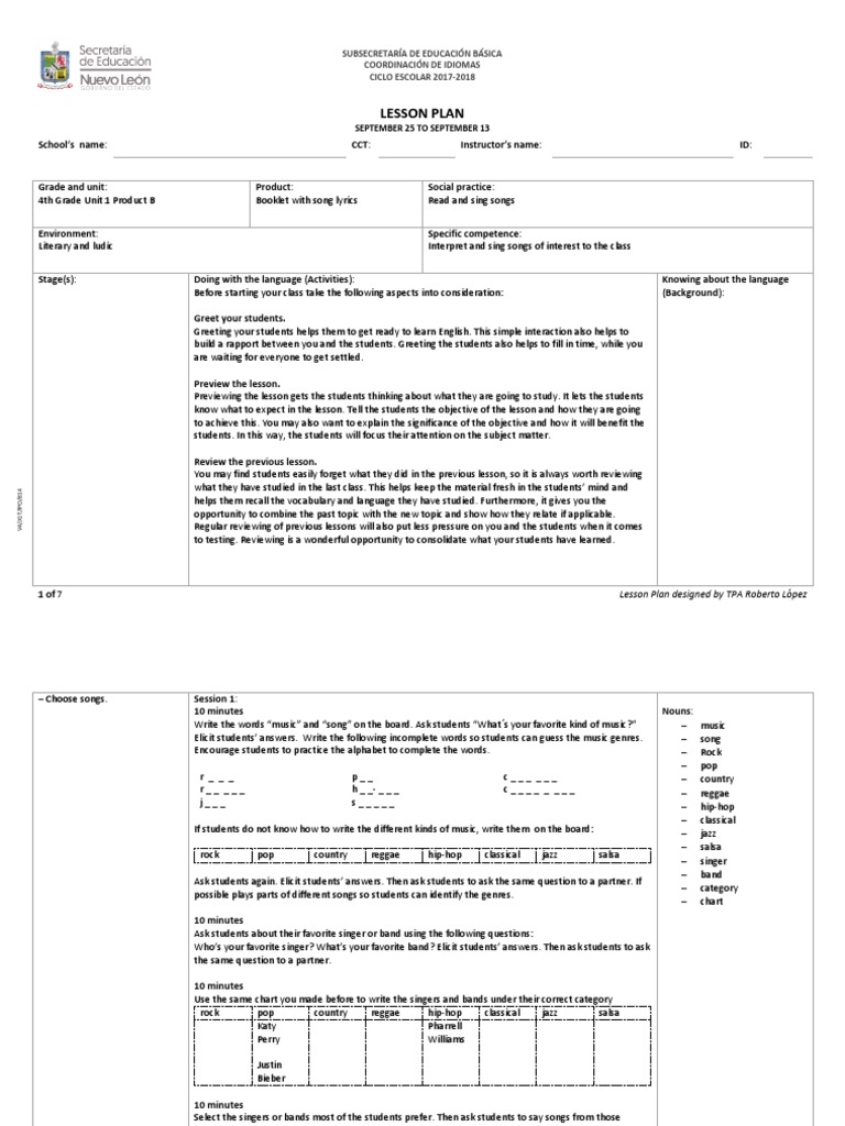 4th Grade Unit 1 Product B | PDF | Question | Lesson Plan