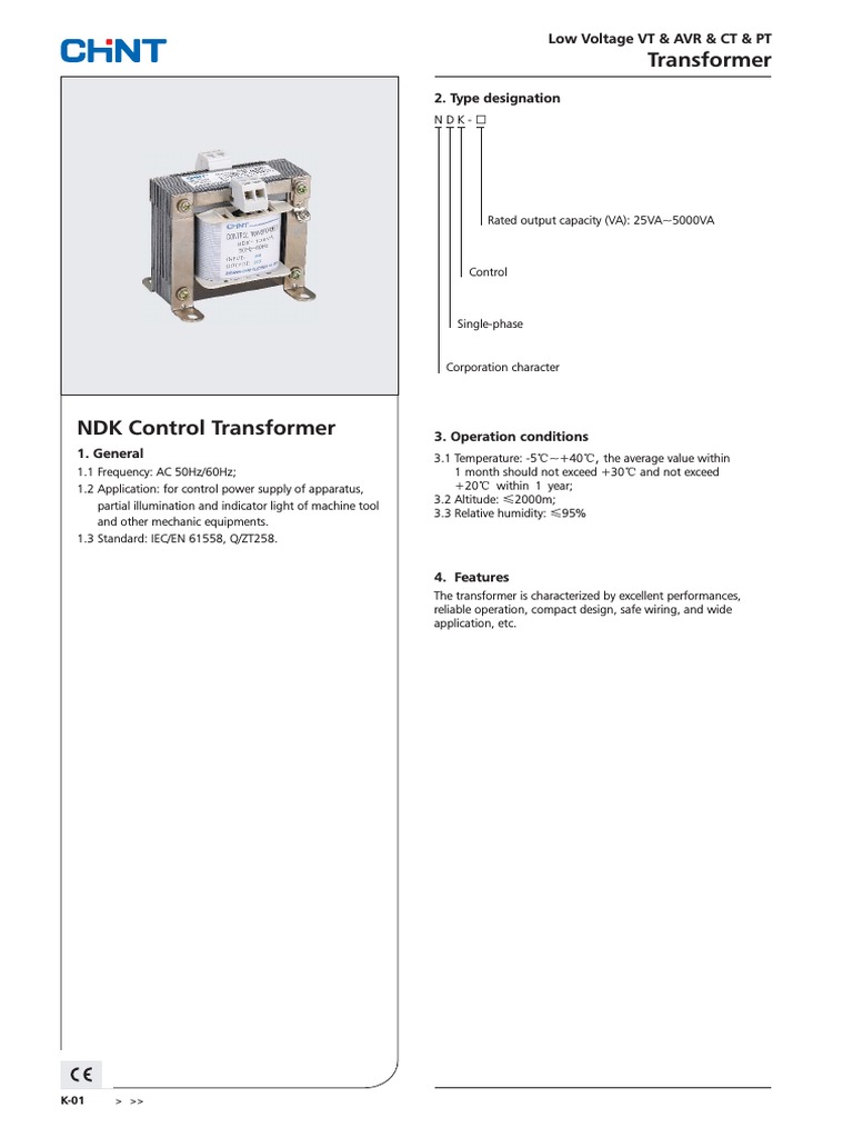 CHINT NDK Transformer | PDF | Transformer | Power Supply