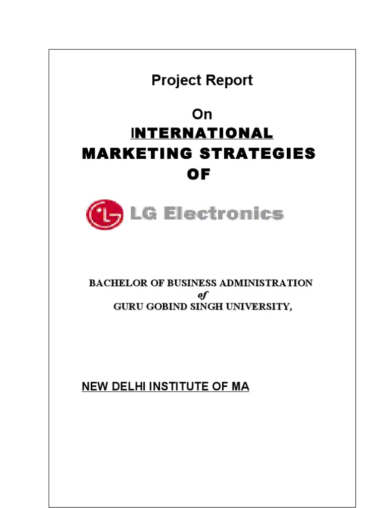 LG Electronics International Marketing Strategies Report | PDF ...