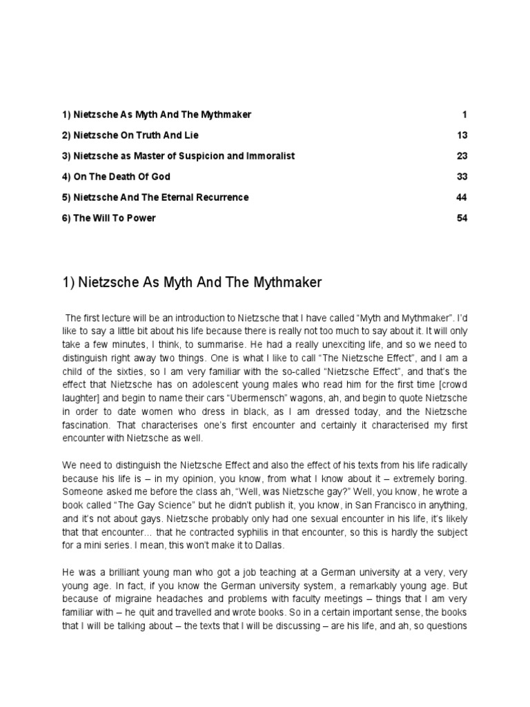 Rick Roderick - Nietzsche and The Postmodern Condition | PDF | Nihilism ...