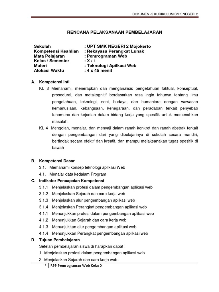 Contoh RPP Fotografi SMK KD1 | PDF | Karier & Perkembangan | Seni