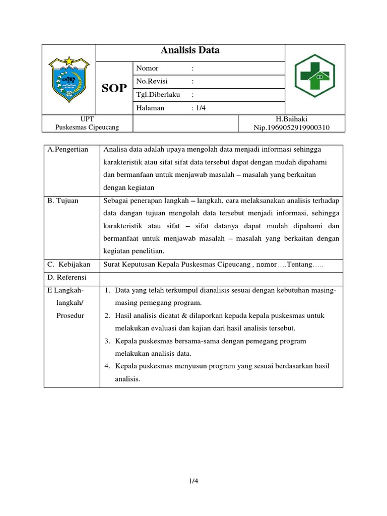 2.3.17.3 SOP Analisa Data | PDF
