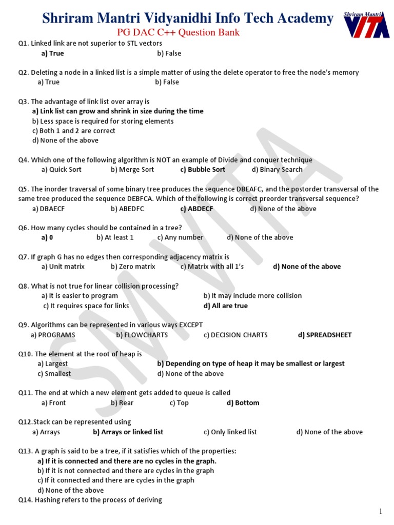 Data Structure Feb18 Pdf C Programming Language Pointer Computer Programming