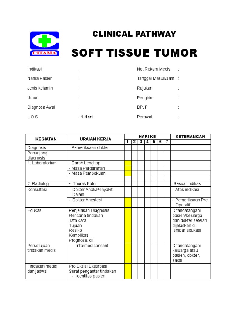 Rencana Tindakan Tumor Jaringan Lunak Pdf