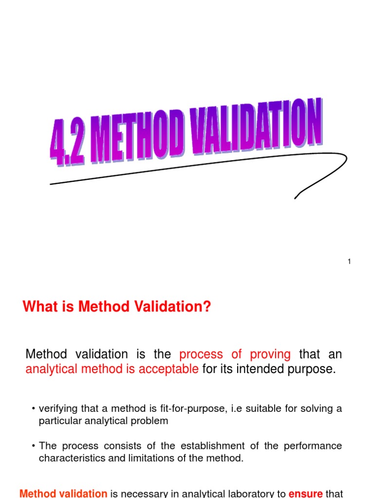 Chap4.2 Lecture Method Validation | PDF | Detection Limit | Accuracy And Precision