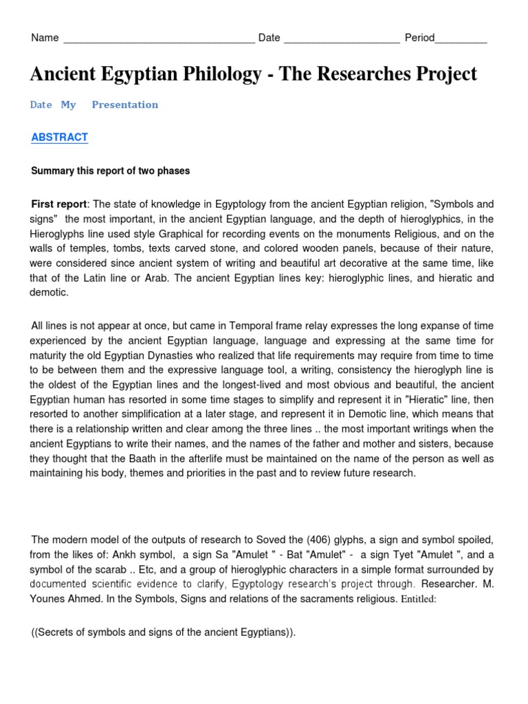 Ancient Egypt Research Project - Complete | PDF | Egyptology | Egyptian ...
