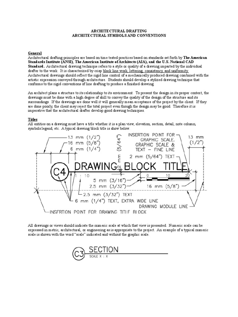 Architectural Symbol and Conventions AIA | PDF | Technical Drawing ...