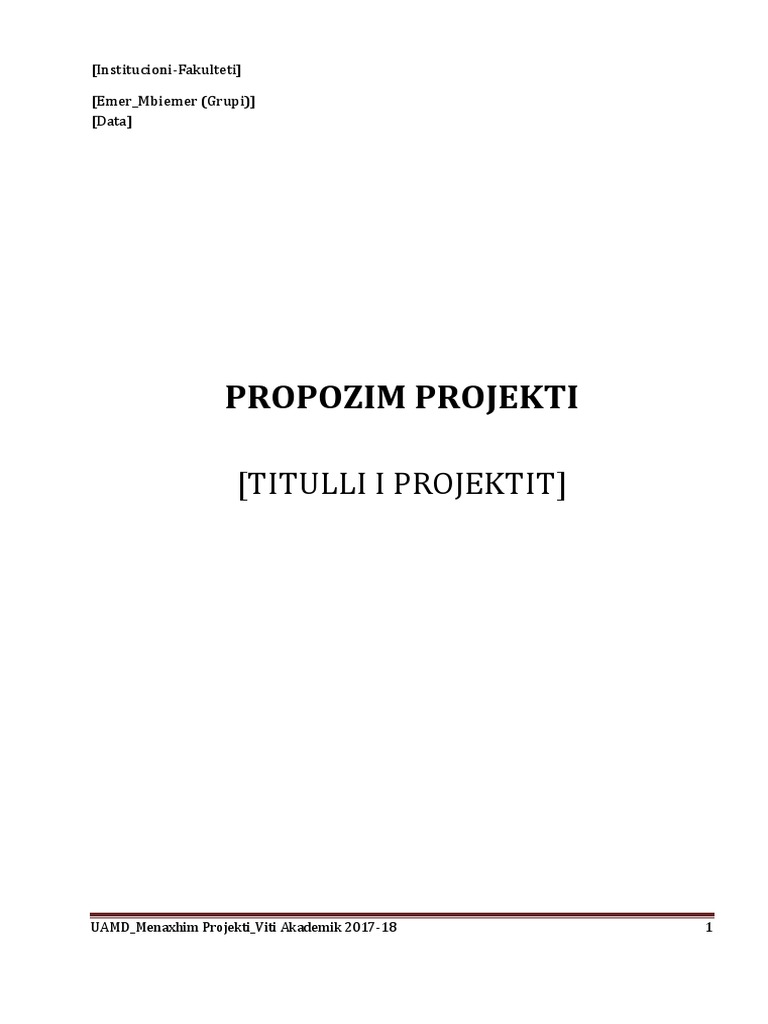 Propozim Projekti - Shembull | PDF