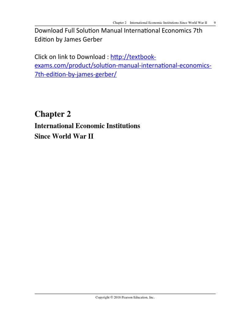Solution Manual International Economics 7th Edition by James Gerber ...