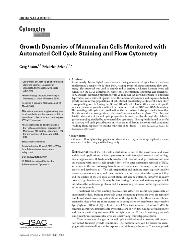 Cho 1 | PDF | Cell Growth | Cell Cycle