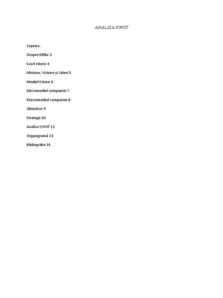 Analiza Swot Milka | PDF