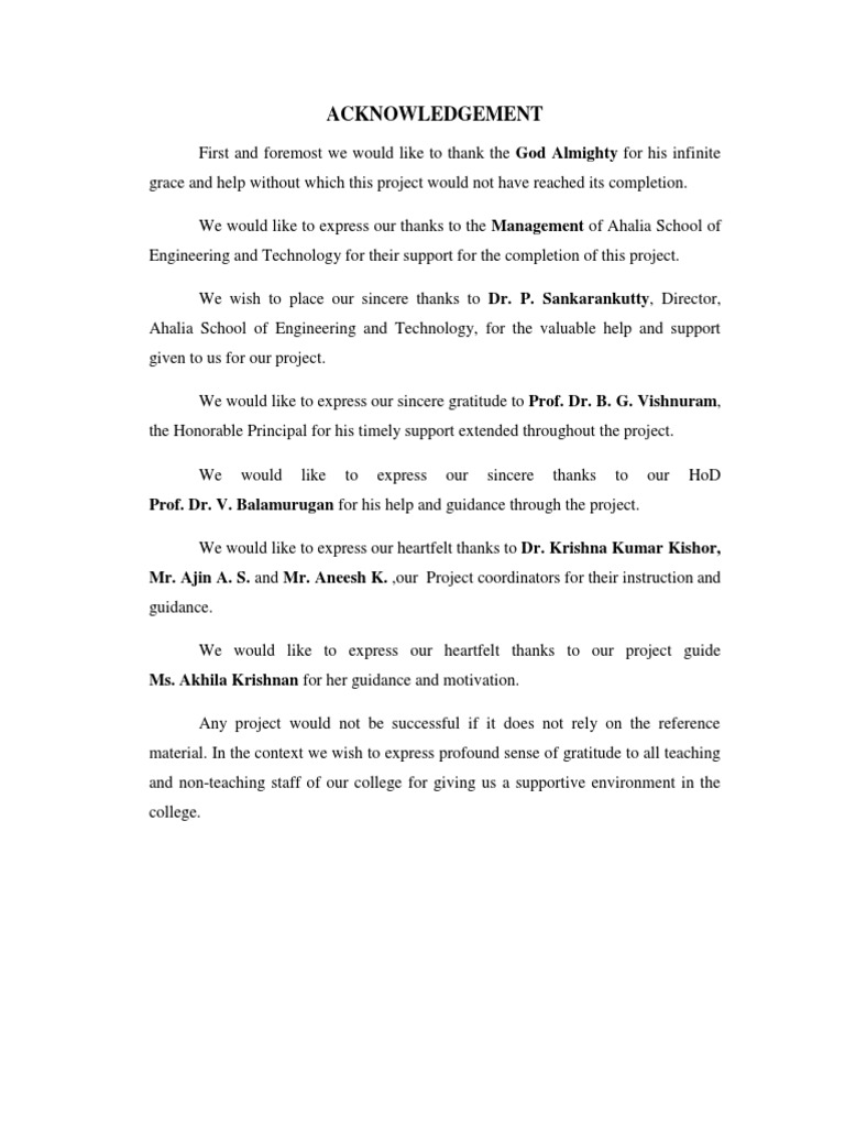 Acknowledgement Akshaya Project | PDF