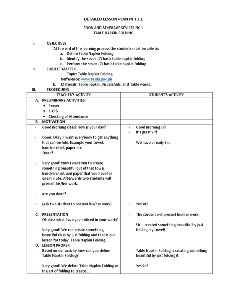 Detailed Lesson Plan in Tle | PDF | Lesson Plan | Change