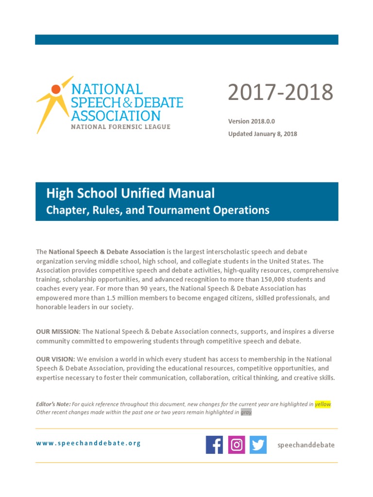NSDA Manual 17-18 | PDF | Fee | Public Sphere