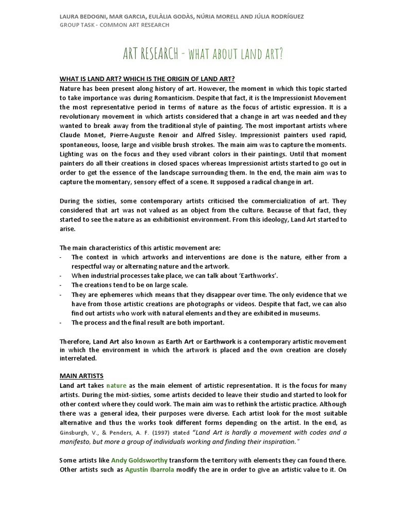 Art Research | PDF | Impressionism | Paintings