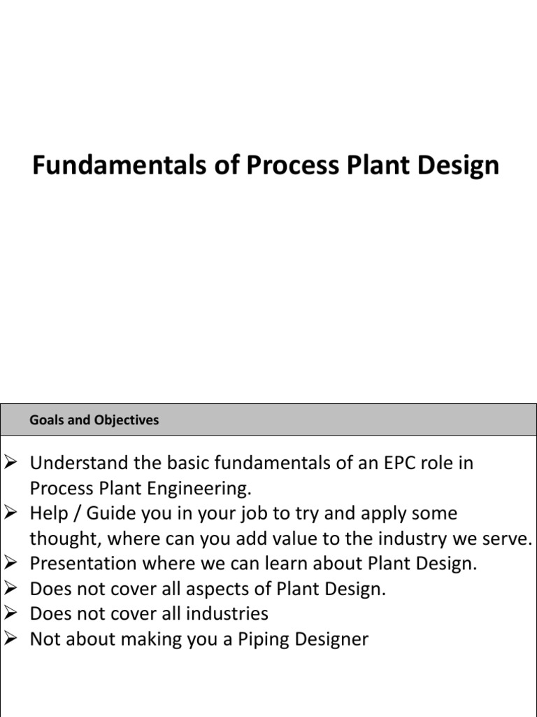 Fundamentals of Process Plant Design - Training | PDF | Pipe (Fluid ...