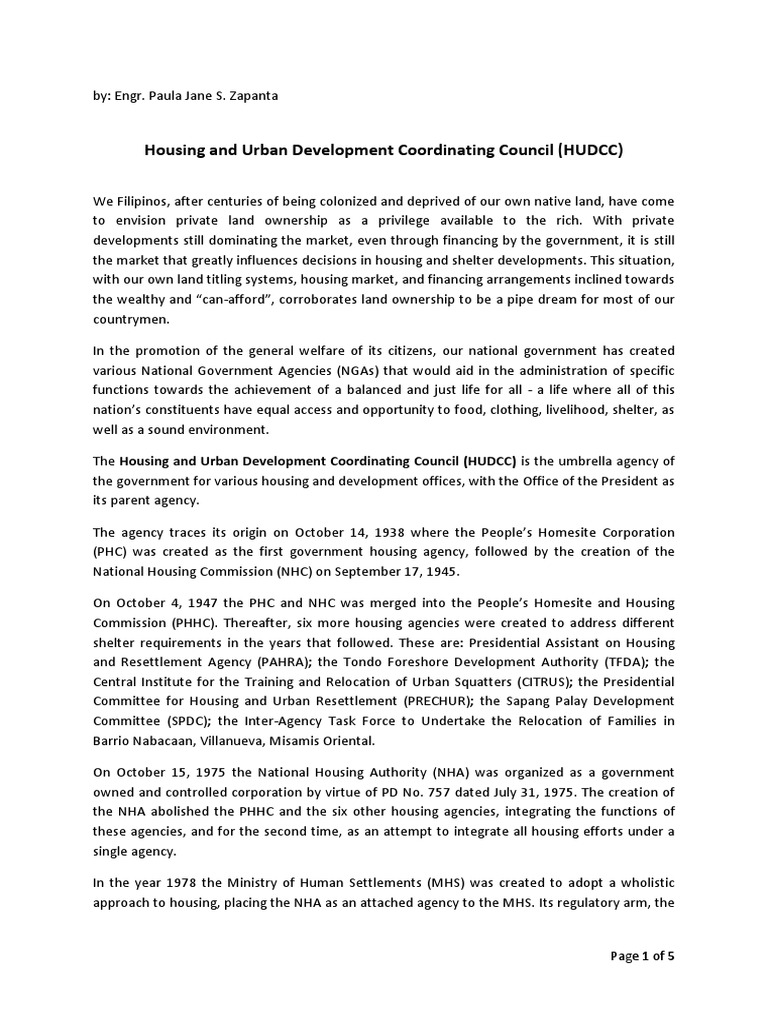 Scribd Hudcc | PDF | Affordable Housing | Community