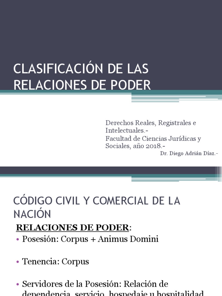 Clasificación de Las Relaciones de Poder | PDF | Posesión (Ley ...