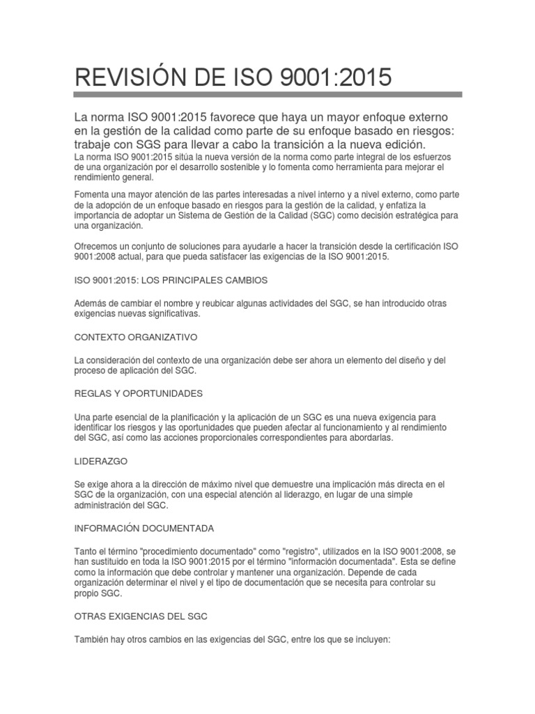Iso 9001 Descargar Gratis Pdf Gestión De La Calidad Calidad