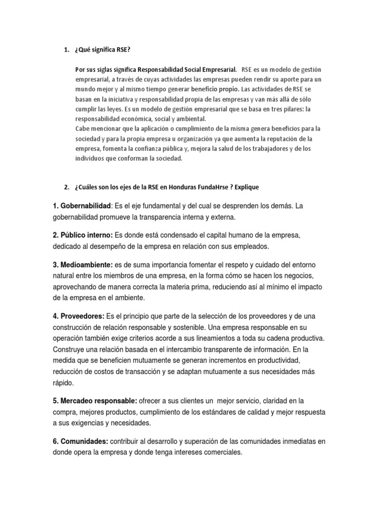 Qué Significa RSE Foro 5 | PDF | Responsabilidad social corporativa ...