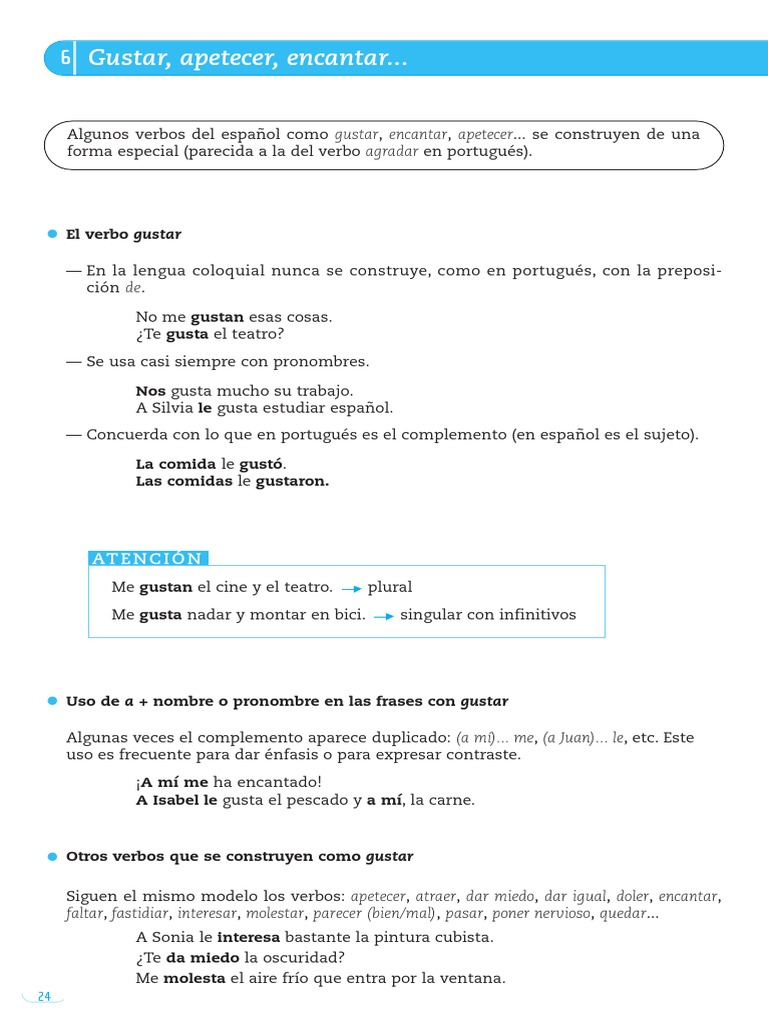 Exercicios Gustar PDF | PDF | Verbo | Lengua española