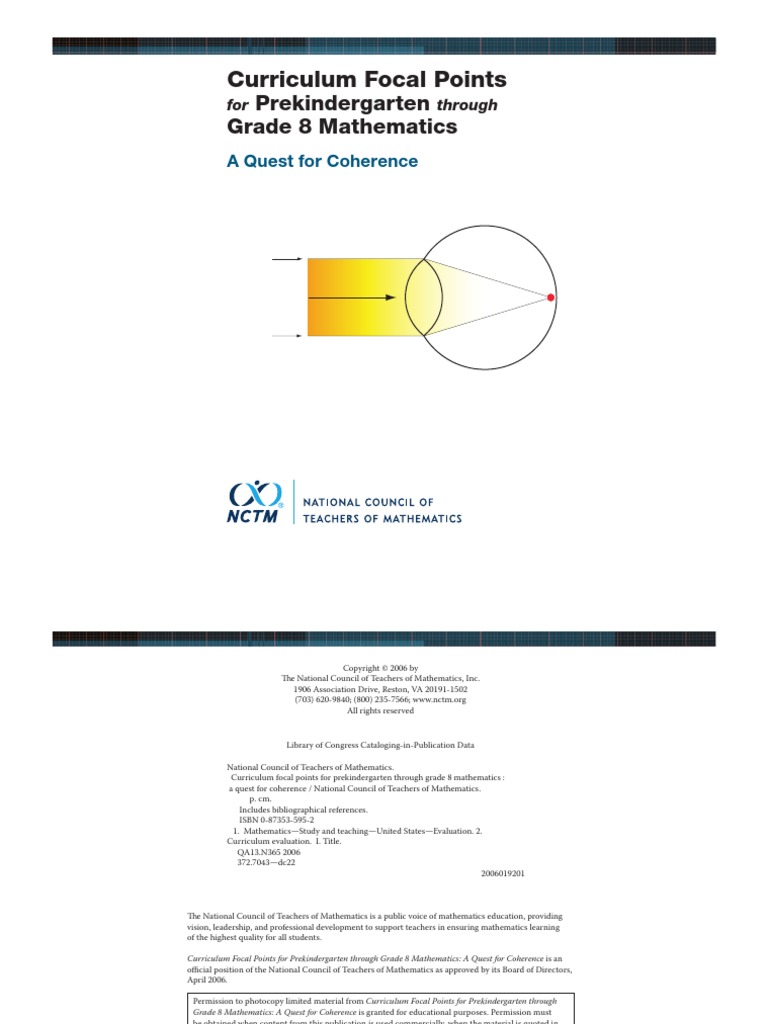 Curriculum Focal Points: Prekindergarten Grade 8 Mathematics | PDF ...