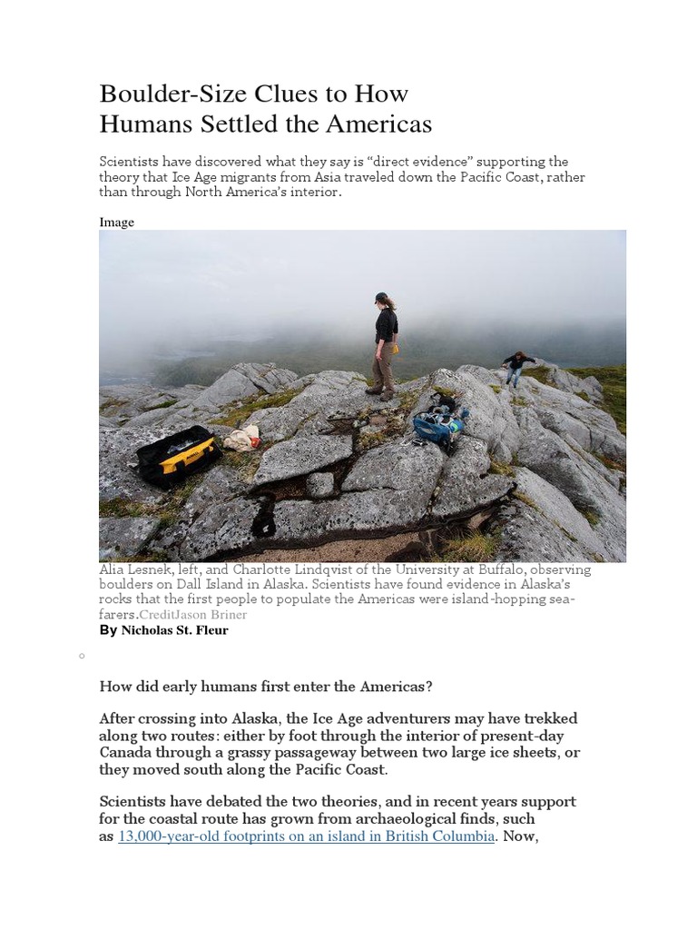 Boulder-Size Clues To How Humans Settled The Americas | PDF | Earth ...