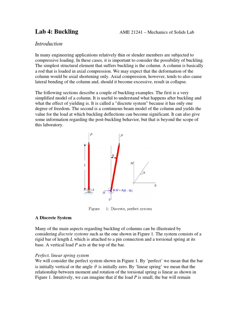 Understanding Column Buckling Mechanics | PDF | Buckling | Mechanical ...