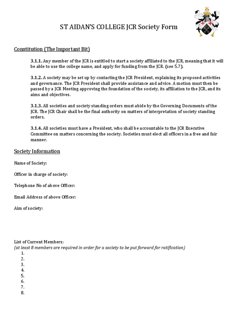 Aidans Society Ratification Template | PDF