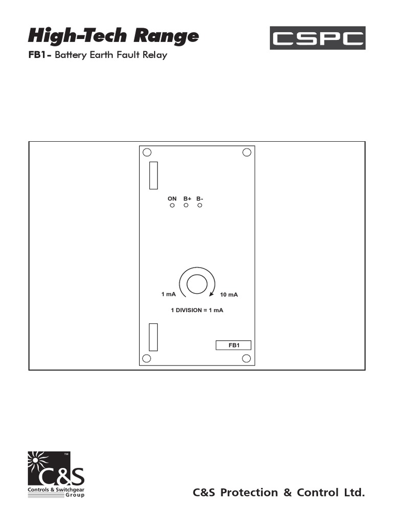1 19 Battery Earth Fault Relay | PDF | Relay | Battery (Electricity)