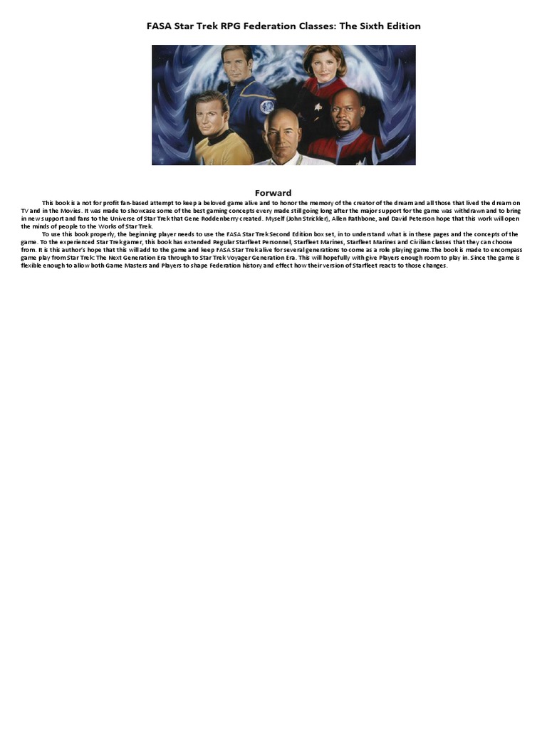 FASA Star Trek Federation Classes The Sixth Edition | PDF | Dominion ...