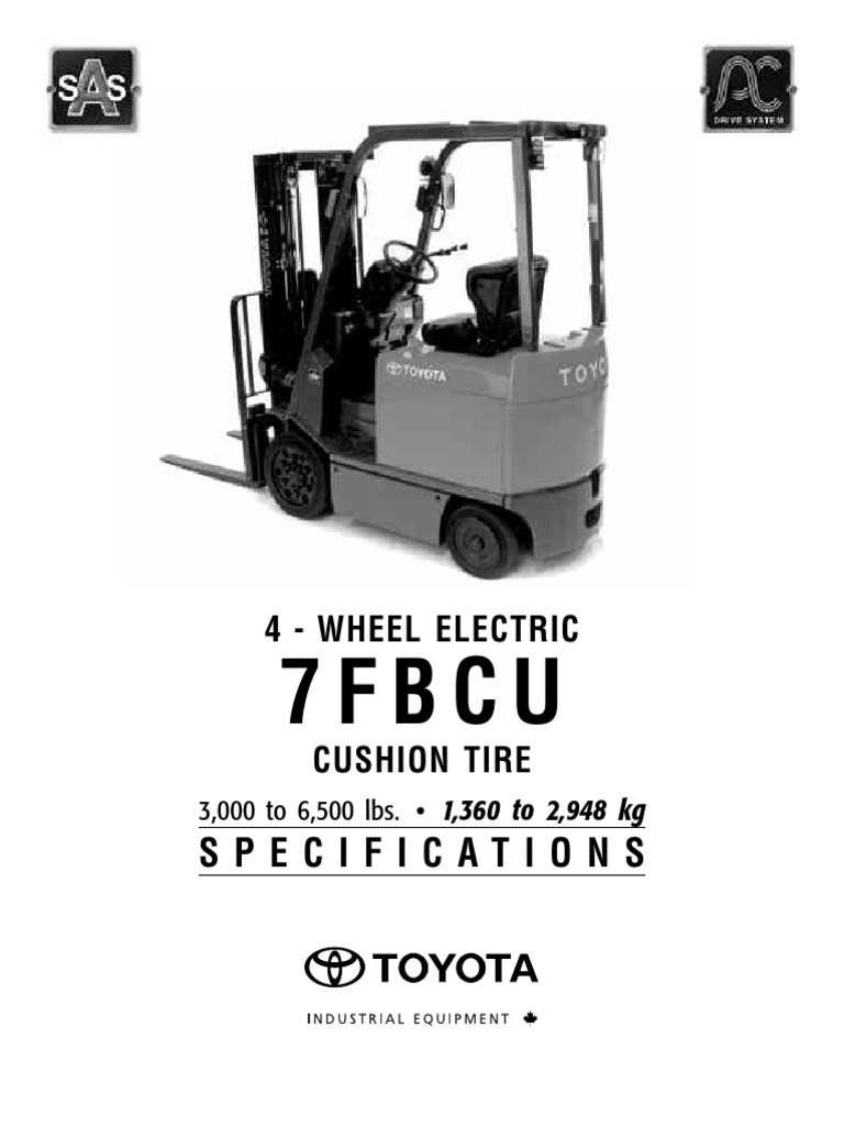 150-3109 - Toyota 7FBCU25 Elec | PDF | Horsepower | Battery (Electricity)