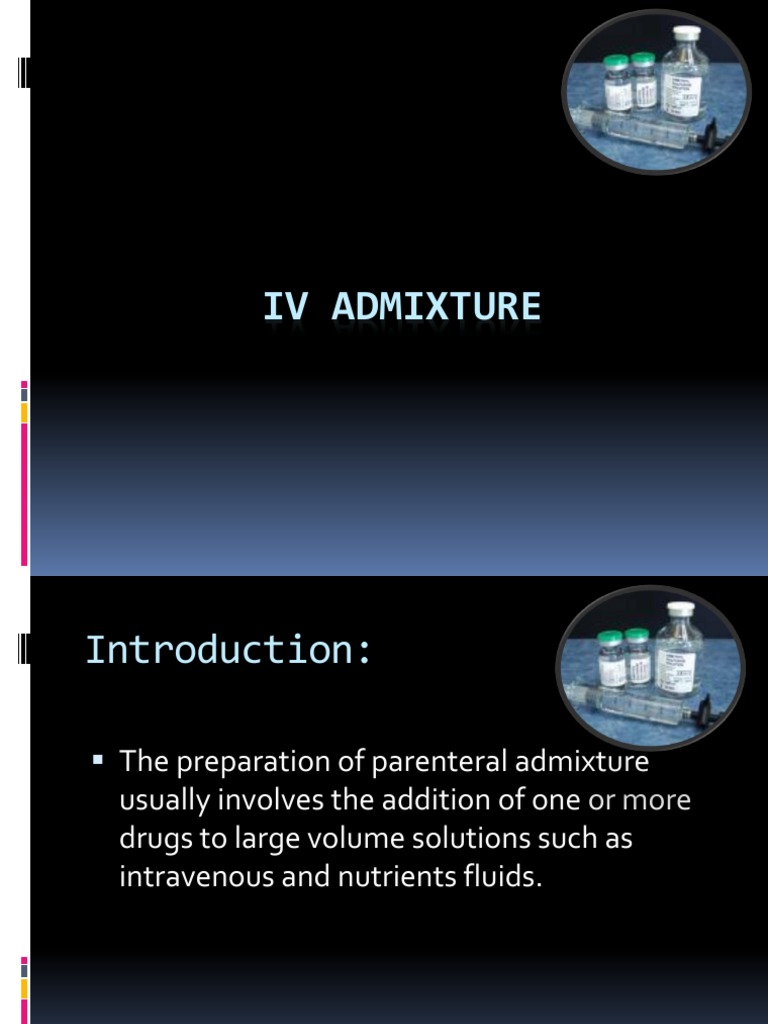 IV Admixture | PDF | Intravenous Therapy | Potassium