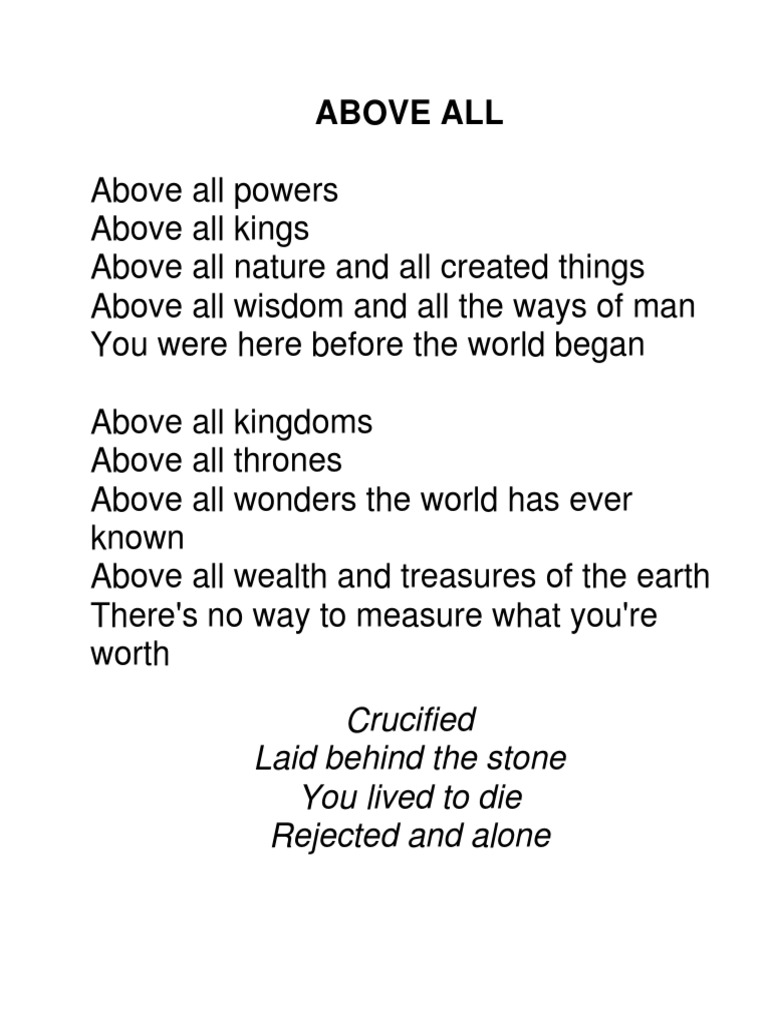 Above All: Crucified Laid Behind The Stone You Lived To Die Rejected ...